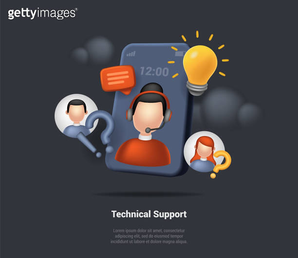 Concept Of Call Center, Technical Support 24 7. Hotline Operator Advise ...