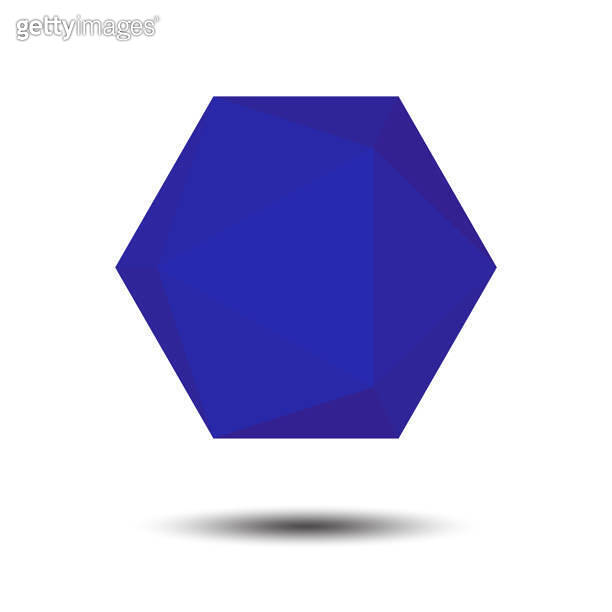 Polygon Blue Hexagon Icon on white background (1814572139) 일러스트, 무료 ...