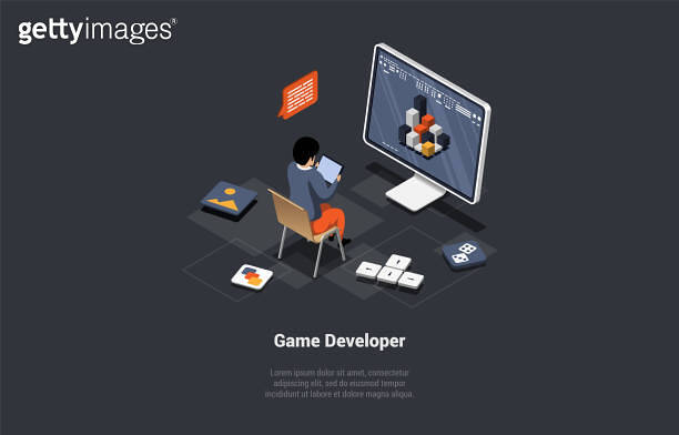 Game Development Concept Gamedev In Process Of Create And Develop New Computer Video Game