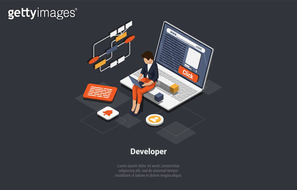 Software Development Coding Process Concept. Programmer or Web ...