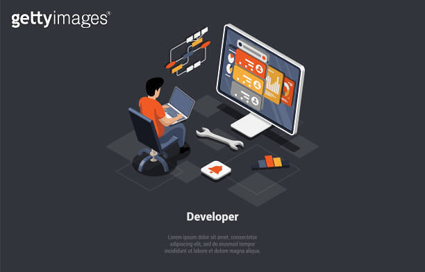 Software Development Coding Process Programmer Or Web Developer Writing New Code On Laptop