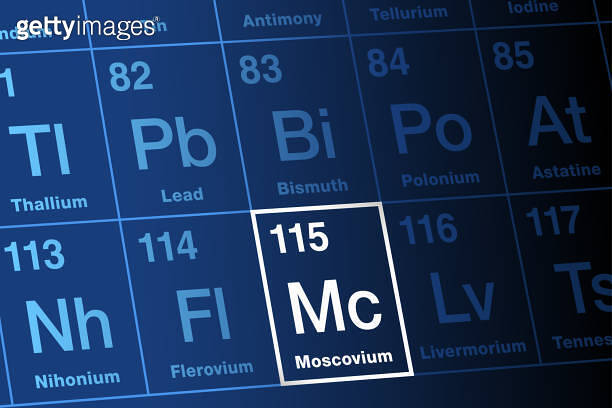 Moscovium on periodic table of the elements, with element symbol Mc 이미지 ...