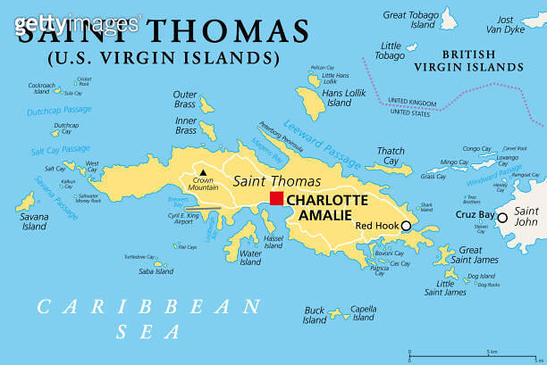 Saint Thomas, United States Virgin Islands, political map (1493804191 ...