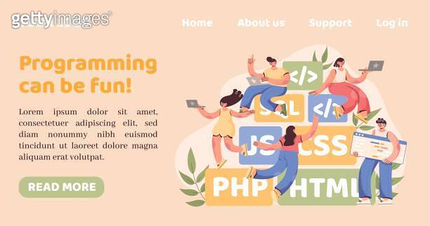 Computer Programming Landing Page Web Design Program Coder Team Software Agency