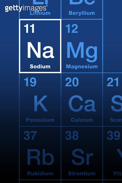 Sodium, chemical element on the periodic table, with symbol Na from ...