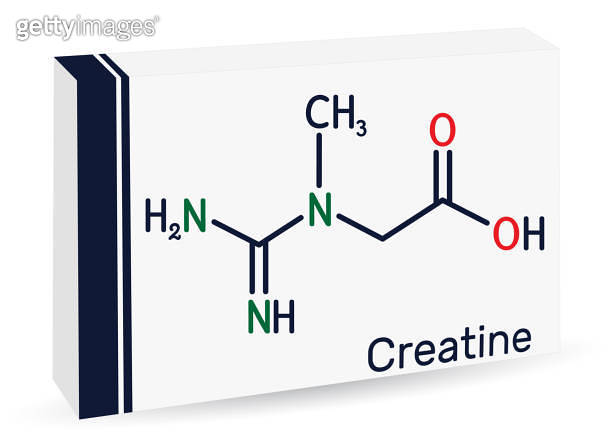 Creatine molecule, food supplements. Skeletal chemical formula. Paper ...