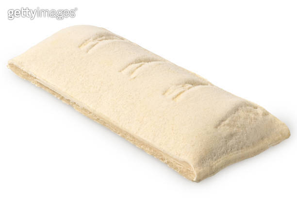 Uncooked frozen filled puff pastry isolated on white. (1677617250) - 게티 ...