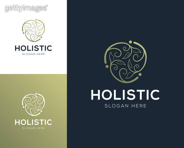 Holistic medical and health wellness logo design vector illustration ...