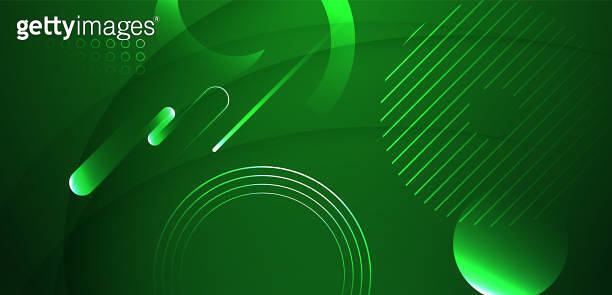 Colorful green gradient abstract background with geometric circle shape ...