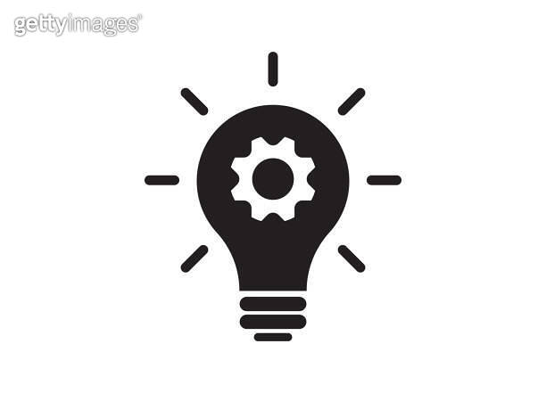Light Bulb with idea innovation line art icon , Science invention ...