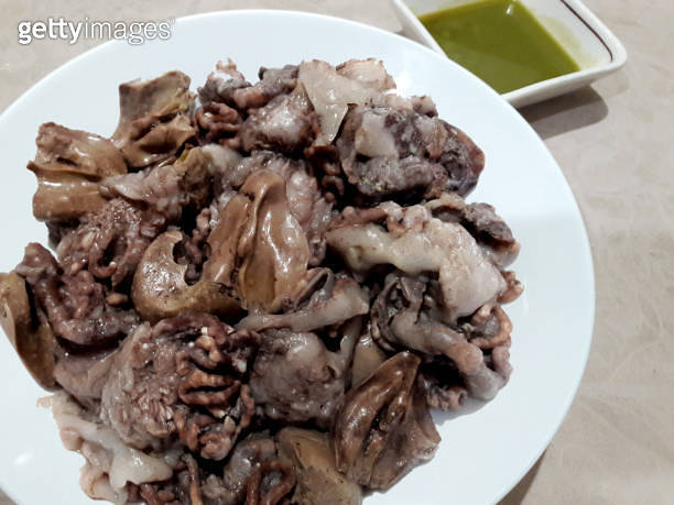 Milk Fish Intestines – traditional Taiwanese cuisine. Fish offal ...