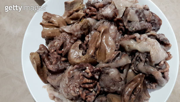 Milk Fish Intestines – traditional Taiwanese cuisine. Fish offal ...