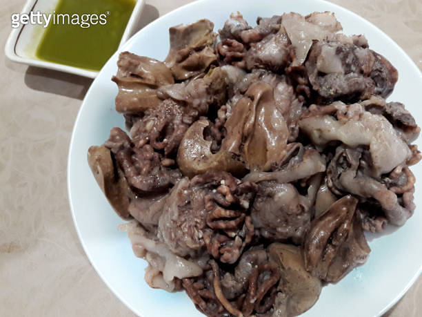 Milk Fish Intestines – traditional Taiwanese cuisine. Fish offal ...