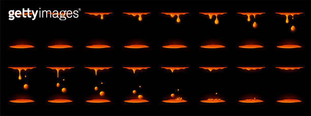 Falling liquid lava drops animation sprite sheet (1477025540) 일러스트, 무료 ...