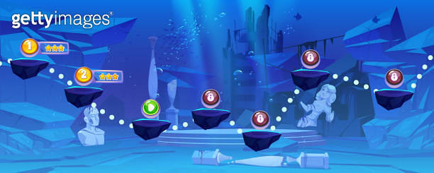 Underwater ocean game level map ui cartoon vector (1746913168) 일러스트, 무료 ...