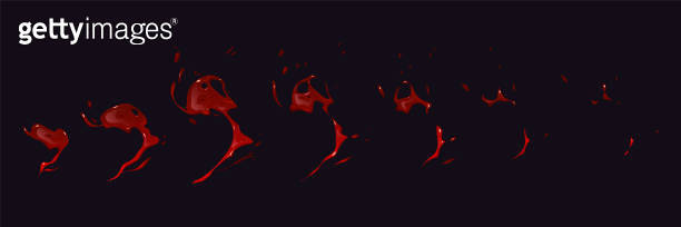 Blood splash animation set on black background 이미지 (1465825037) - 게티이미지뱅크