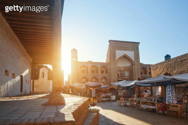 Khiva, Uzbekistan - July 8 2023: View of the famous bazaar street in ...