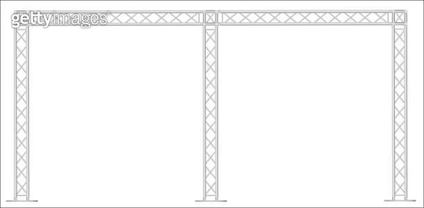 Truss frame,sign hanging structure,stage truss. 이미지 (1850025263) - 게티이미지뱅크