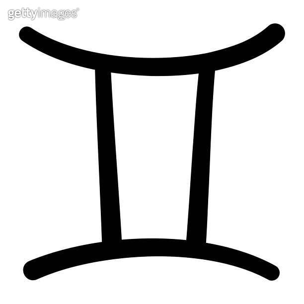 Gemini, zodiac sign icon. Vector simple black outline icon. 이미지 (1691788195) - 게티이미지뱅크