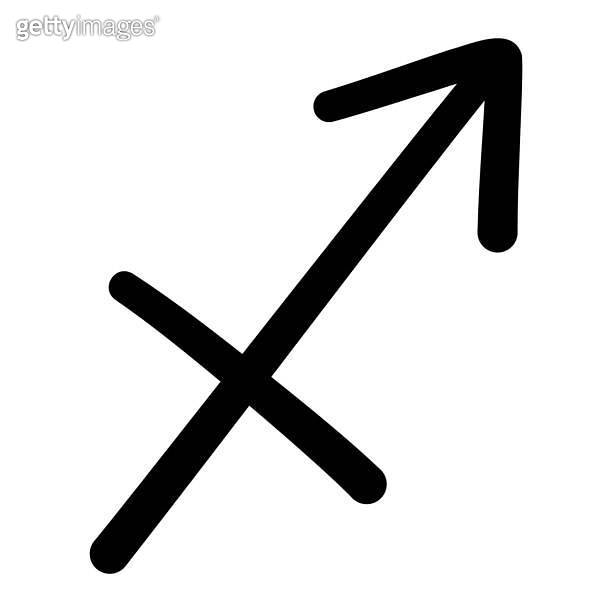 Sagittarius, zodiac sign icon. Vector simple black outline icon. 이미지 ...