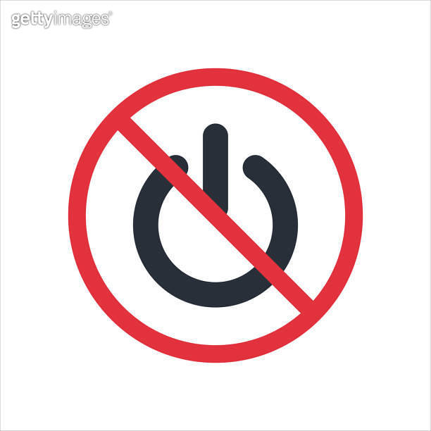 A power icon indicating that power is not available and a forbidden ...