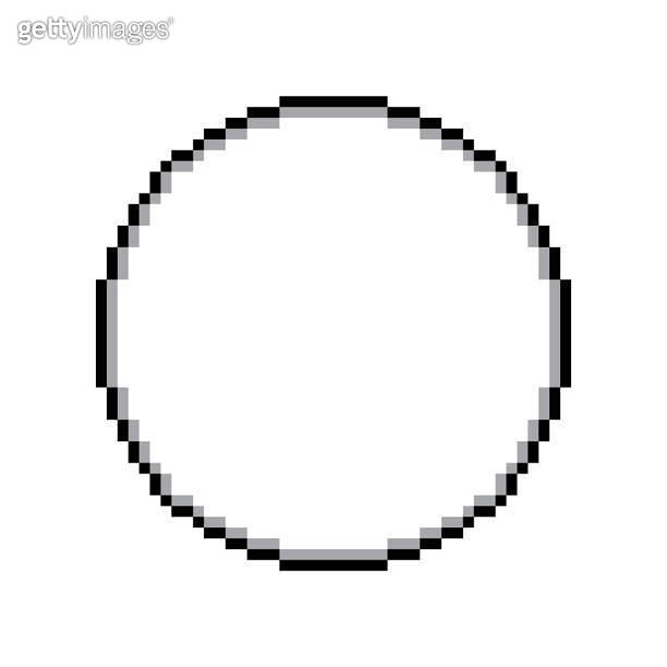 Pixel circle, pixelated circular border. 8 bits. pixelart. icon can be ...