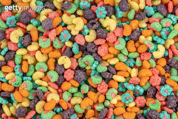 Fruit Cereal background. Fruit cereal naturally and artificially fruit ...