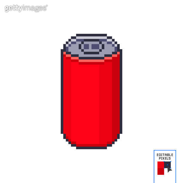 Pixel art can of iced cola. Retro 8 bit vector illustration.Red Soda ...