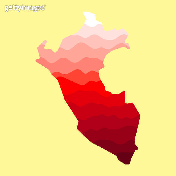 Map of Peru with red gradient colors. Vector illustration of map of the ...