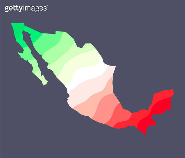 Map of Mexico with red gradient colors. Vector illustration of map of ...