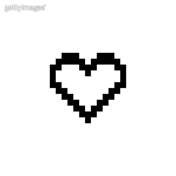 Pixel art heart. love and valentine. Pixel game life bar. Vector art 8 ...