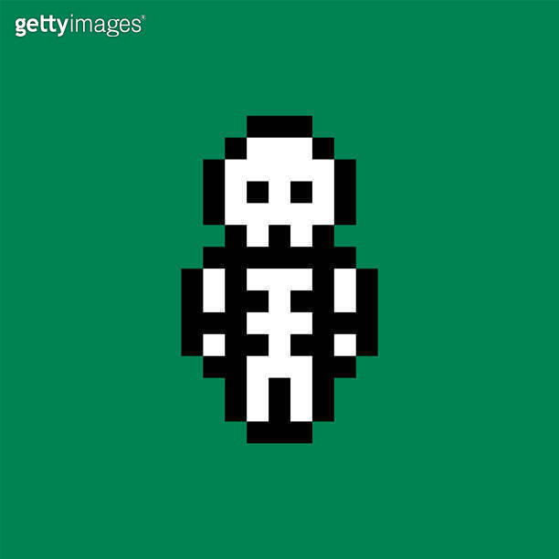 Skeleton. Pixel art style. Pixel character skeleton for games and web ...