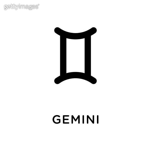 Gemini zodiac illustration. Simple line Gemini zodiac icon. Tattoo ...