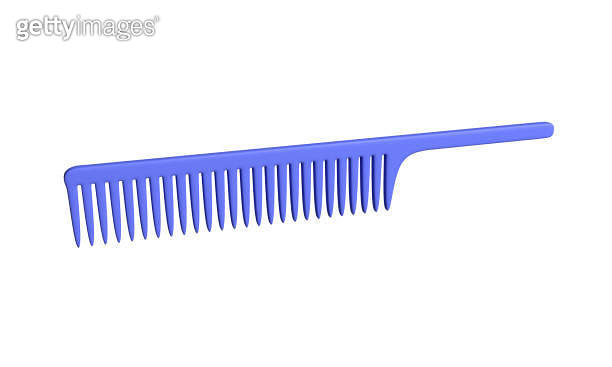 Blue comb with handle. Accessory in cartoon style. A tool for a ...