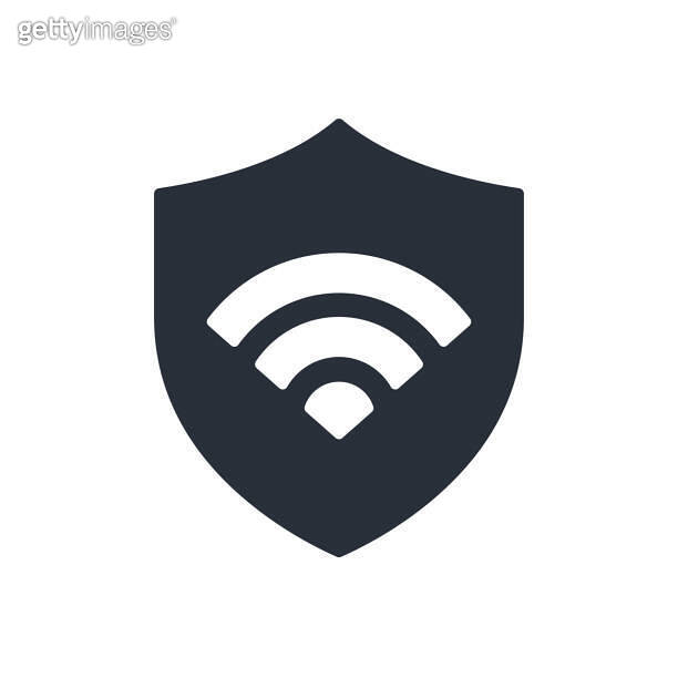 Protection wifi. Private network. Shield with wi-fi symbol. VPN ...