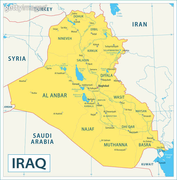 Iraq map - highly detailed vector illustration 이미지 (1497457785) - 게티이미지뱅크