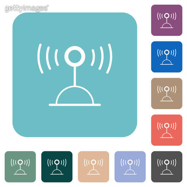 Radio Transmitter Outline Rounded Square Flat Icons 이미지 1738634028
