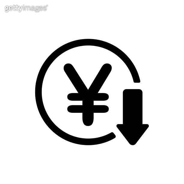 Cost down, cost reduction vector icon illustration (JPY) 이미지 ...