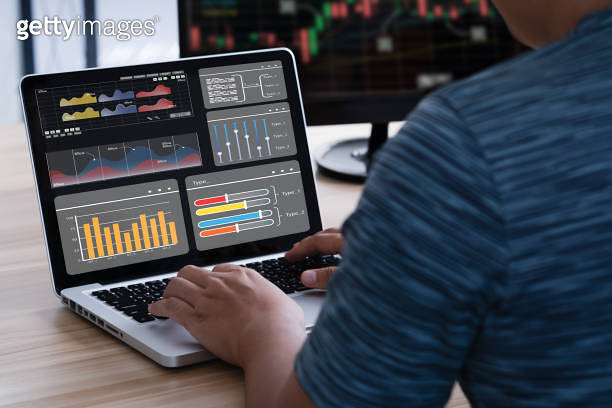 Accounting and Financial concept. Investors working on desk office and ...