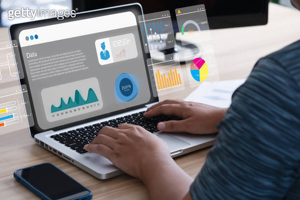 Accounting and Financial concept. Investors working on desk office and ...