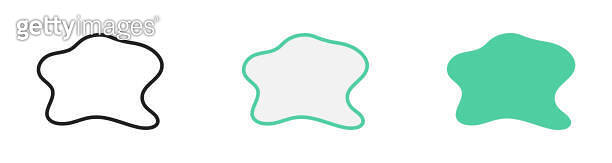 Liquid Abstract Shape Set. Blob in Minimal Geometric Form Collection ...