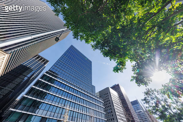 Buildings in Tokyo with beautiful sunlight 이미지 (1463814672) - 게티이미지뱅크