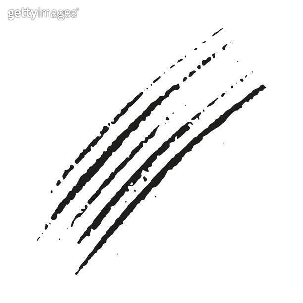 Animal Claw Scratch. Slash Grunge Texture. Black Paw Scary Mark. Wild ...