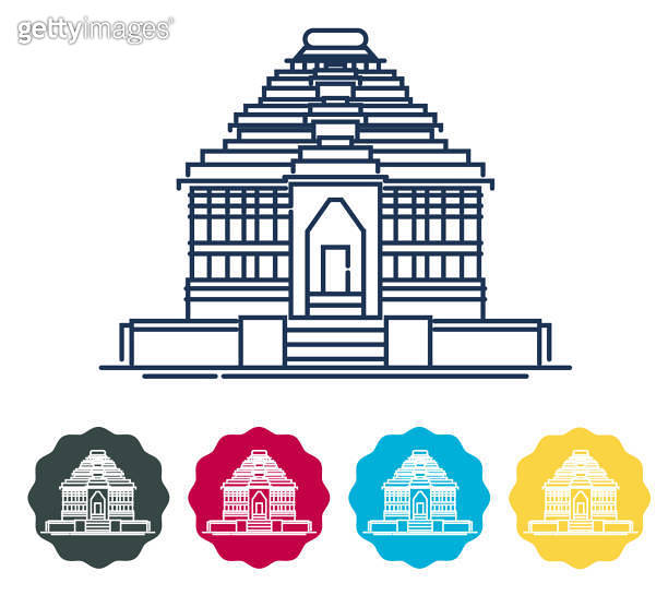 Konark Sun Temple - Odisha - Icon (1498767166) 일러스트, 무료 일러스트 - 게티이미지뱅크