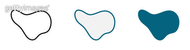 Liquid Abstract Shape Set. Blob in Minimal Geometric Form Collection ...