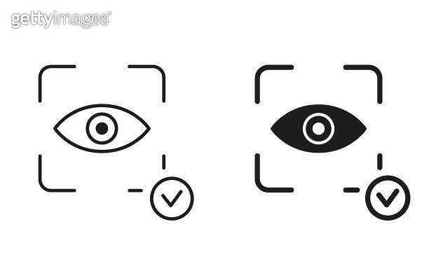 Iris Recognition for Biometric Identification Sign. Retina Scanner. Eye ...