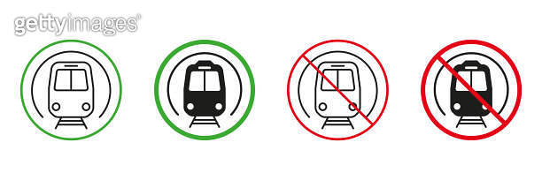 Metro Red and Green Road Warning Signs. Public Subway, Underground ...