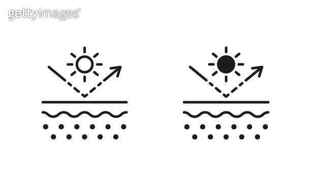UV Protection Skin Sign. Stop Ultra Violet and SPF Cream Concept Line ...