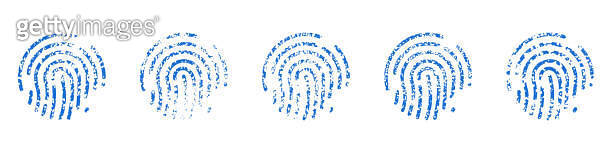 Unique Fingerprint Silhouette Color Icons Set. Human Thumbprint ...