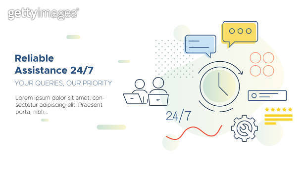 Dedicated Customer Support - 24X7 Banner - Stock Illustration 이미지 ...